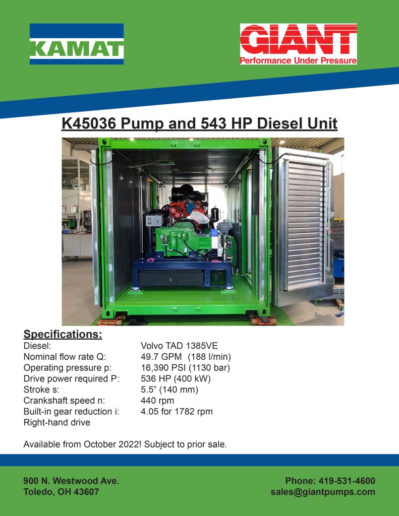 New Kamat Units - Giant Pumps